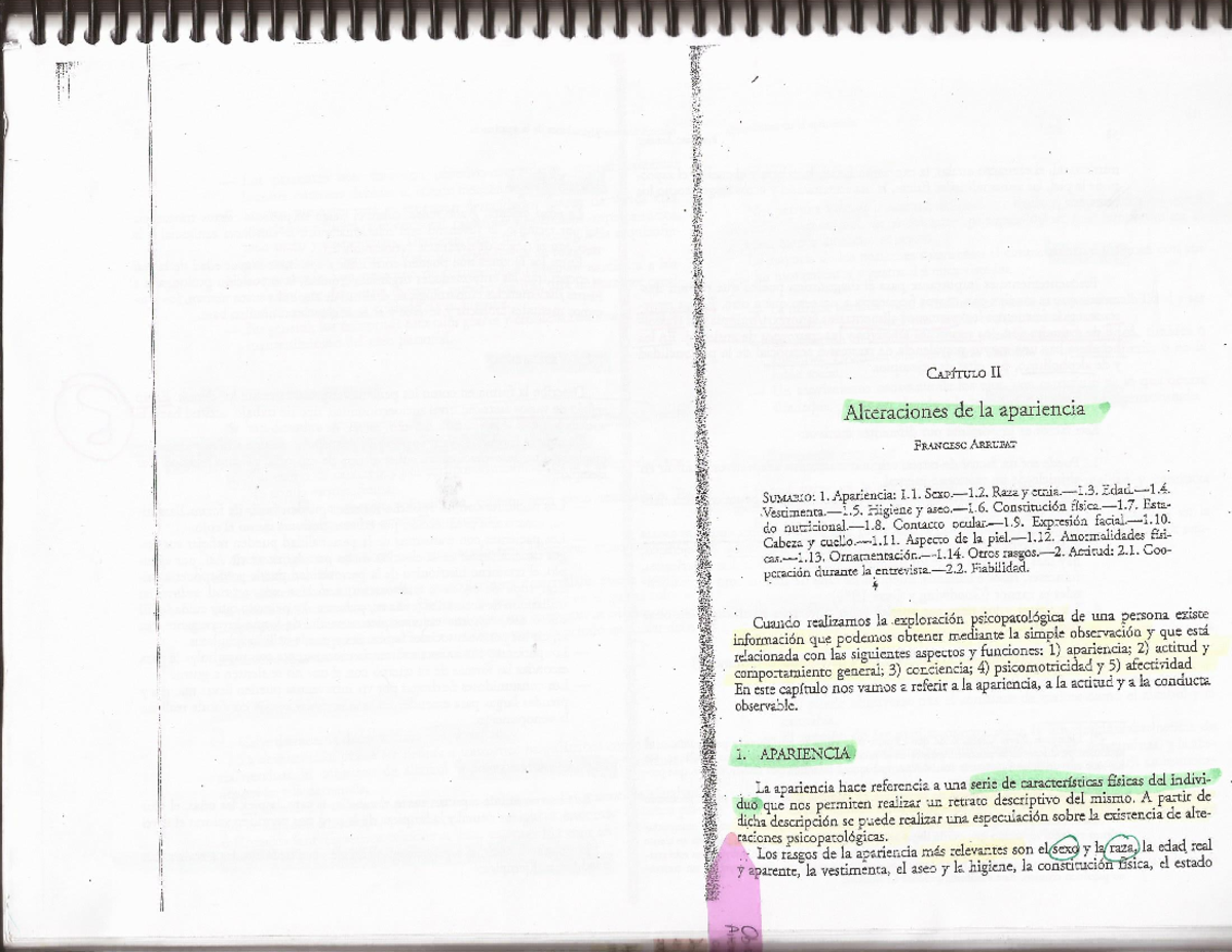 Oboiols - Capitulos 2, 3, 5, 6 y 7 - Psicopatología I - Studocu