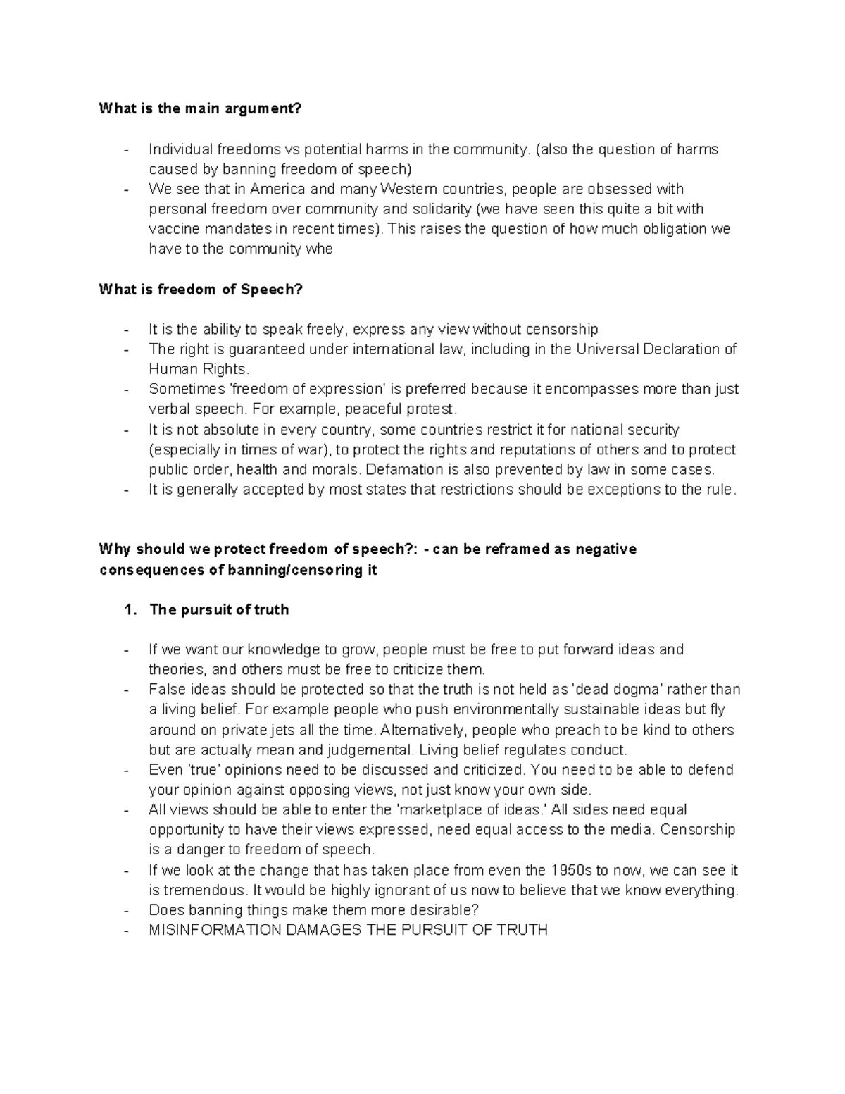 Free Speech and Censorship - What is the main argument? - Individual ...