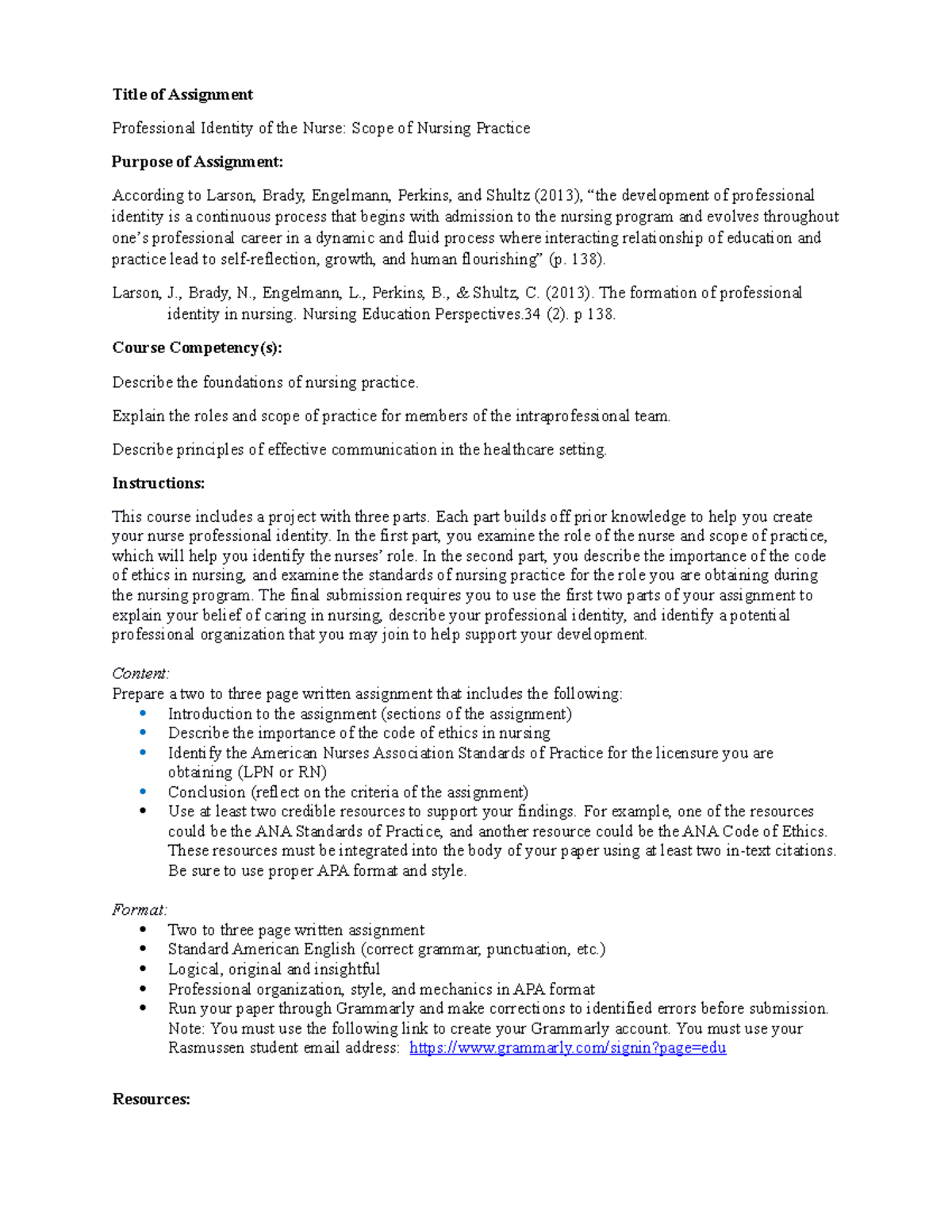 Course Project Part 2 Assignment - Title of Assignment Professional ...