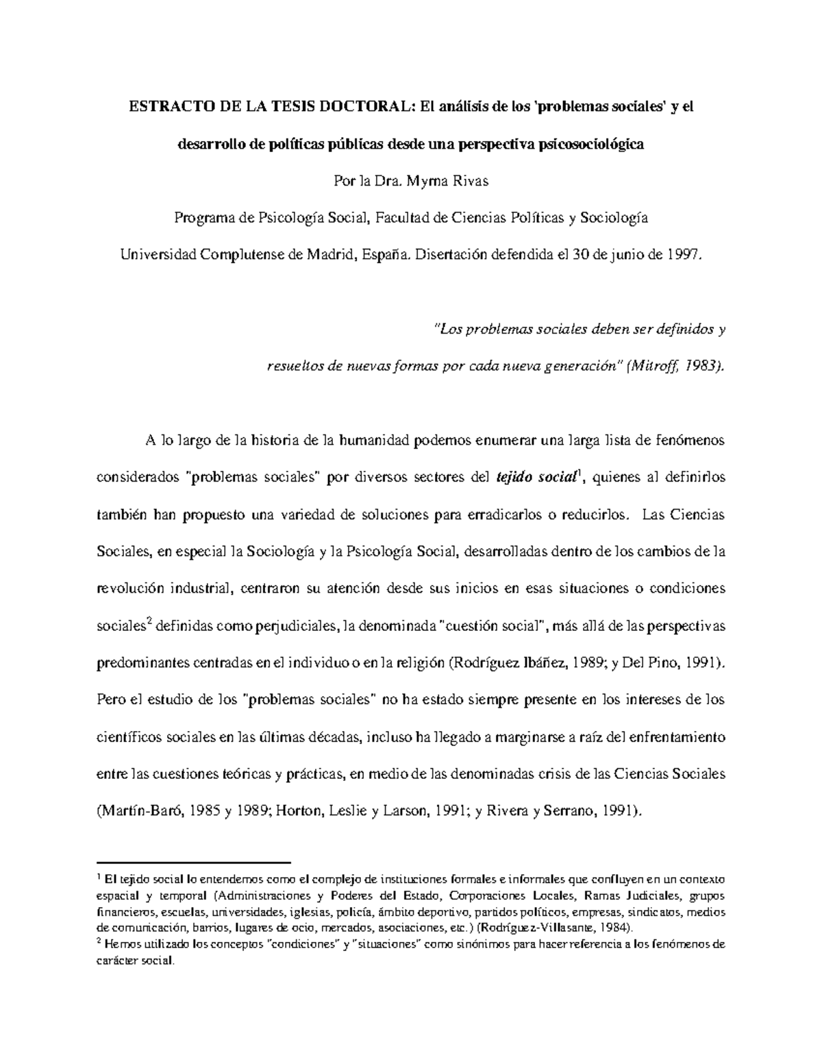 Tesis Myrna Rivas 1997revisada 2017 - ESTRACTO DE LA TESIS DOCTORAL: El ...