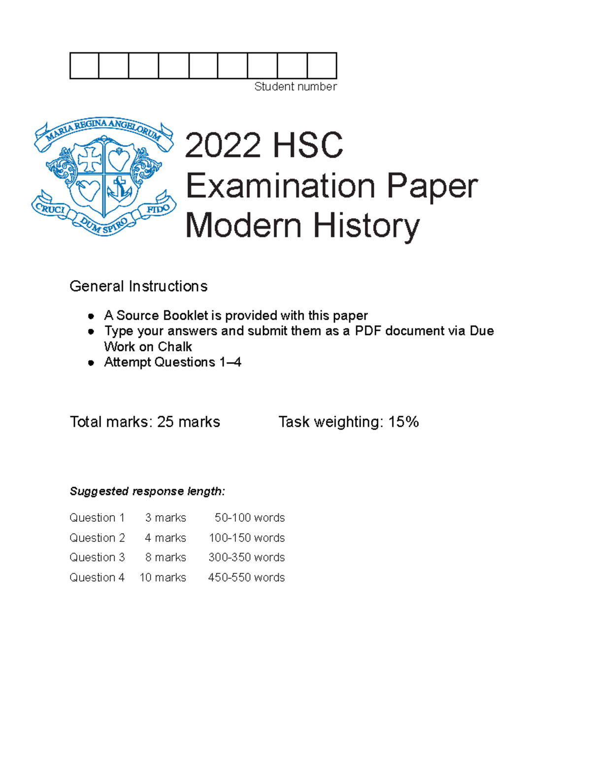 2022 Task 1 Power and Authority - Student number 2022 HSC Examination ...