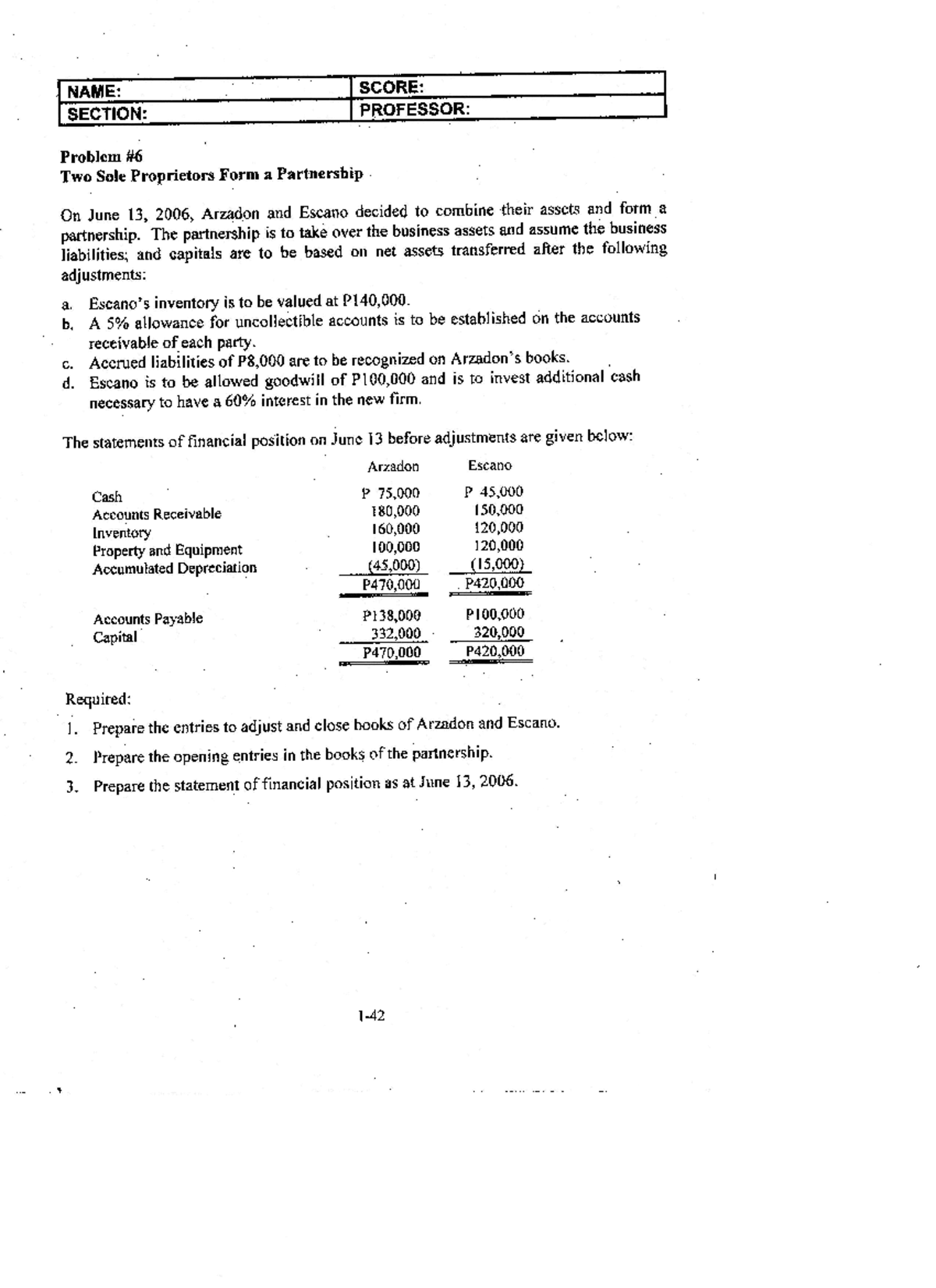 Exercise No. 6 - Accountancy - Studocu