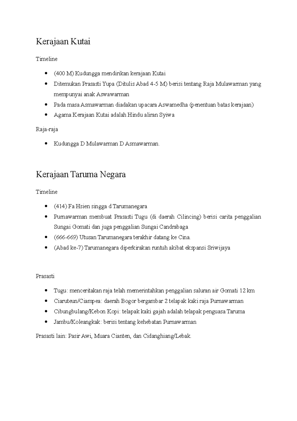 Kerajaan Kutai - Rangkuman materi - Kerajaan Kutai Timeline (400 M ...