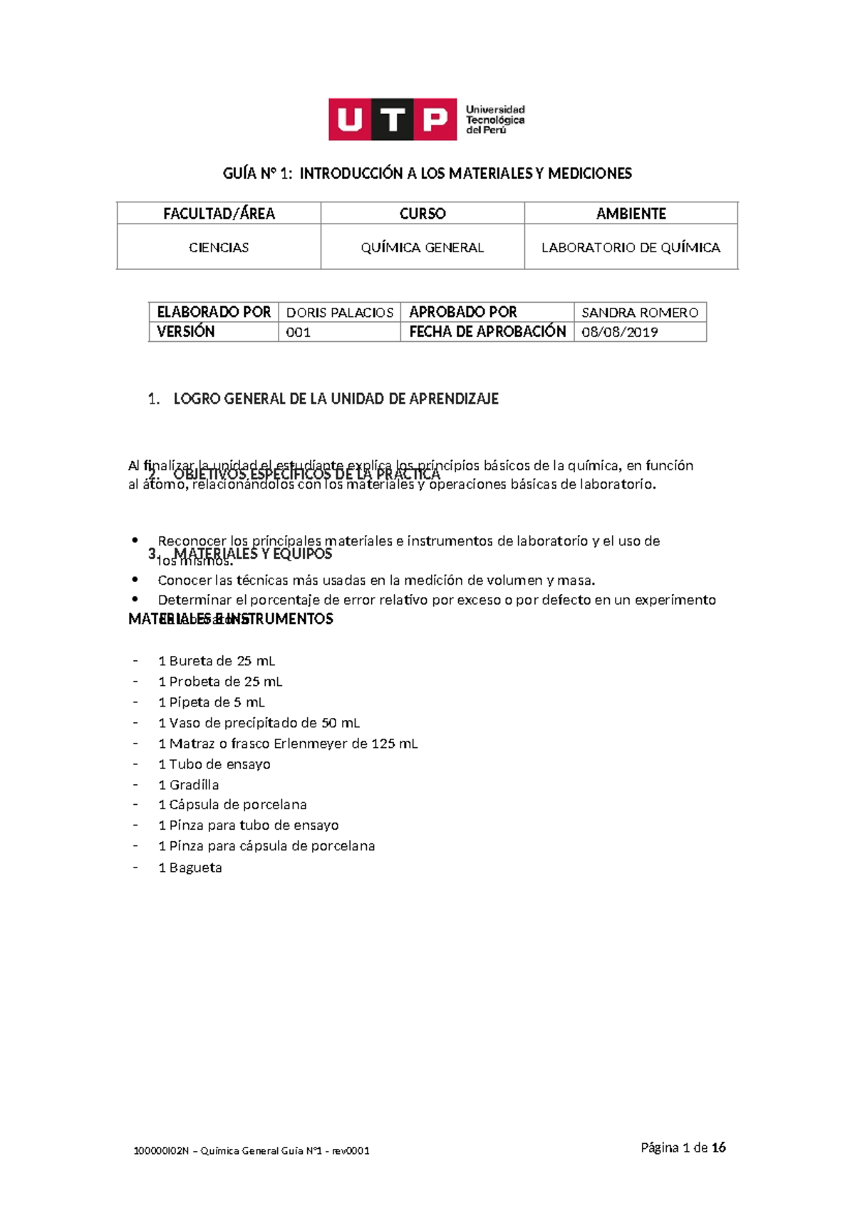 100000 L02Q-GUIA N°1- Labquimi 01- Intro. A LOS MATE. Y MEDI - Al finalizar la unidad el ...