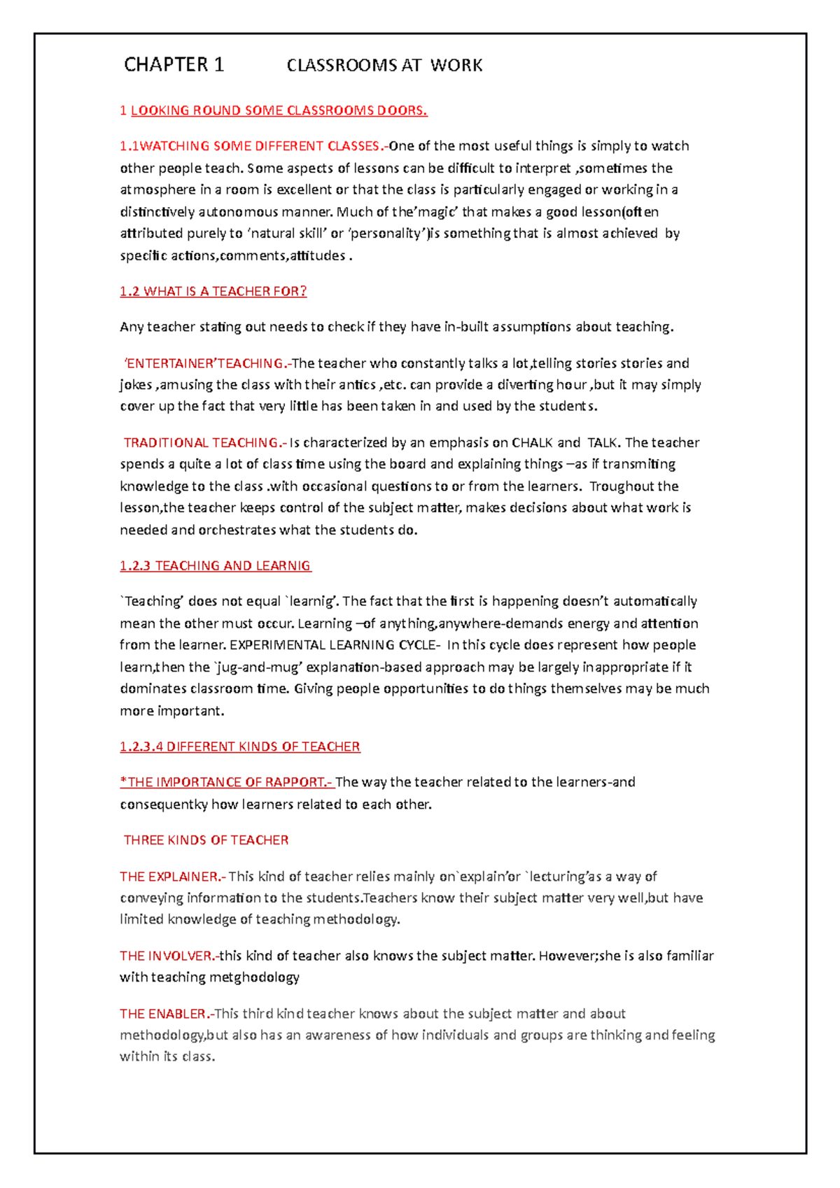 Chapter 1 This Is An English Short Summary CHAPTER 1 CLASSROOMS AT 