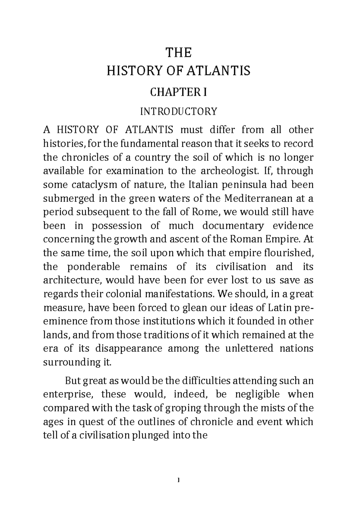 Sample - HISTORY OF ATLANTIS - I THE HISTORY OF ATLANTIS CHAPTER I ...