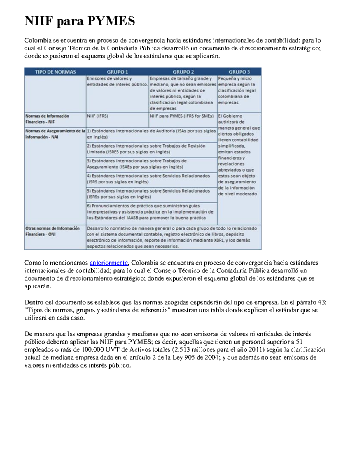 NIIF-para- Pymes 1 - NIIF para PYMES Colombia se encuentra en proceso ...