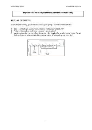 LAB Report PHY094 - Basic Measurement - PUSAT ASASI UiTM DENGKIL PHY094 ...