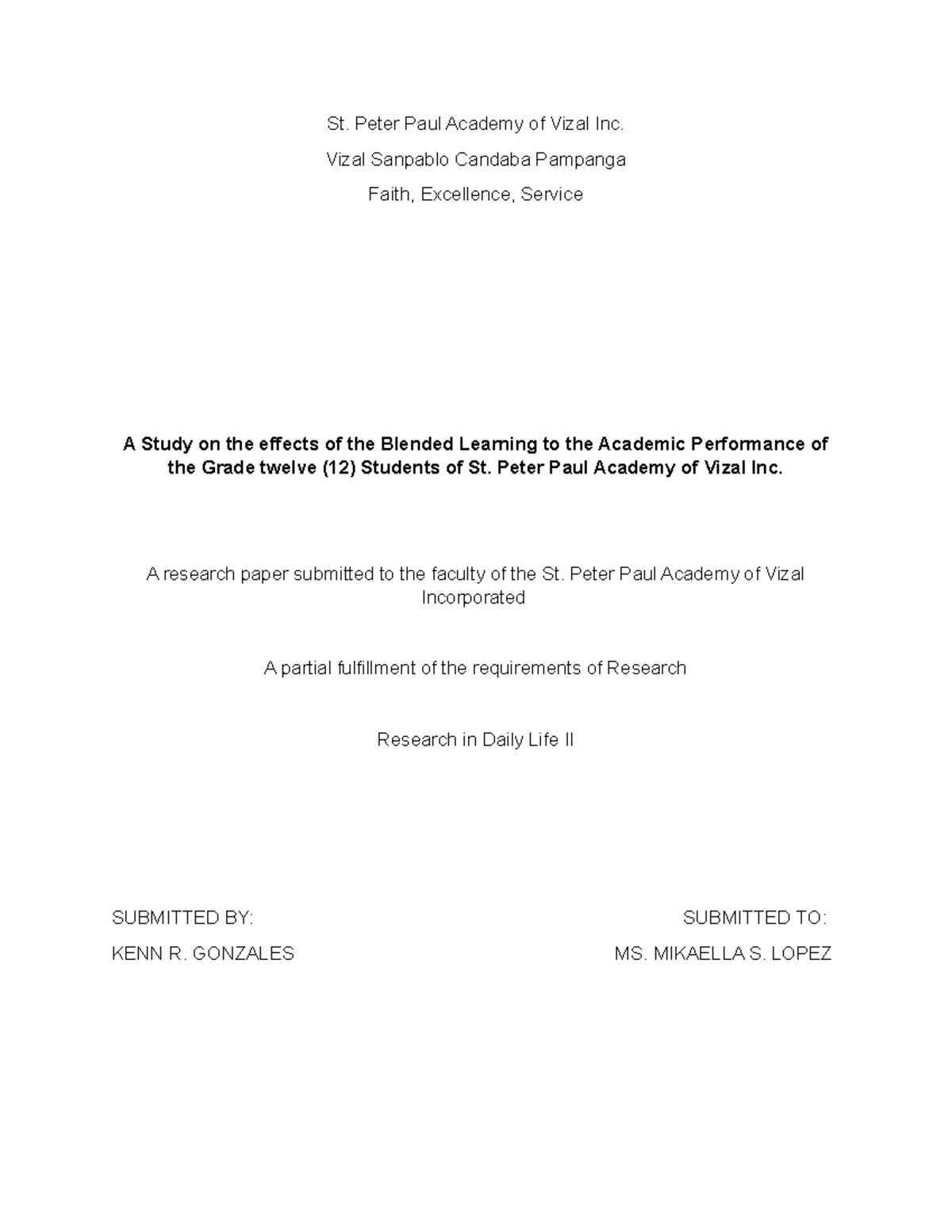 AAAA-PR2 chapter 1 - Can be helpful - St. Peter Paul Academy of Vizal ...