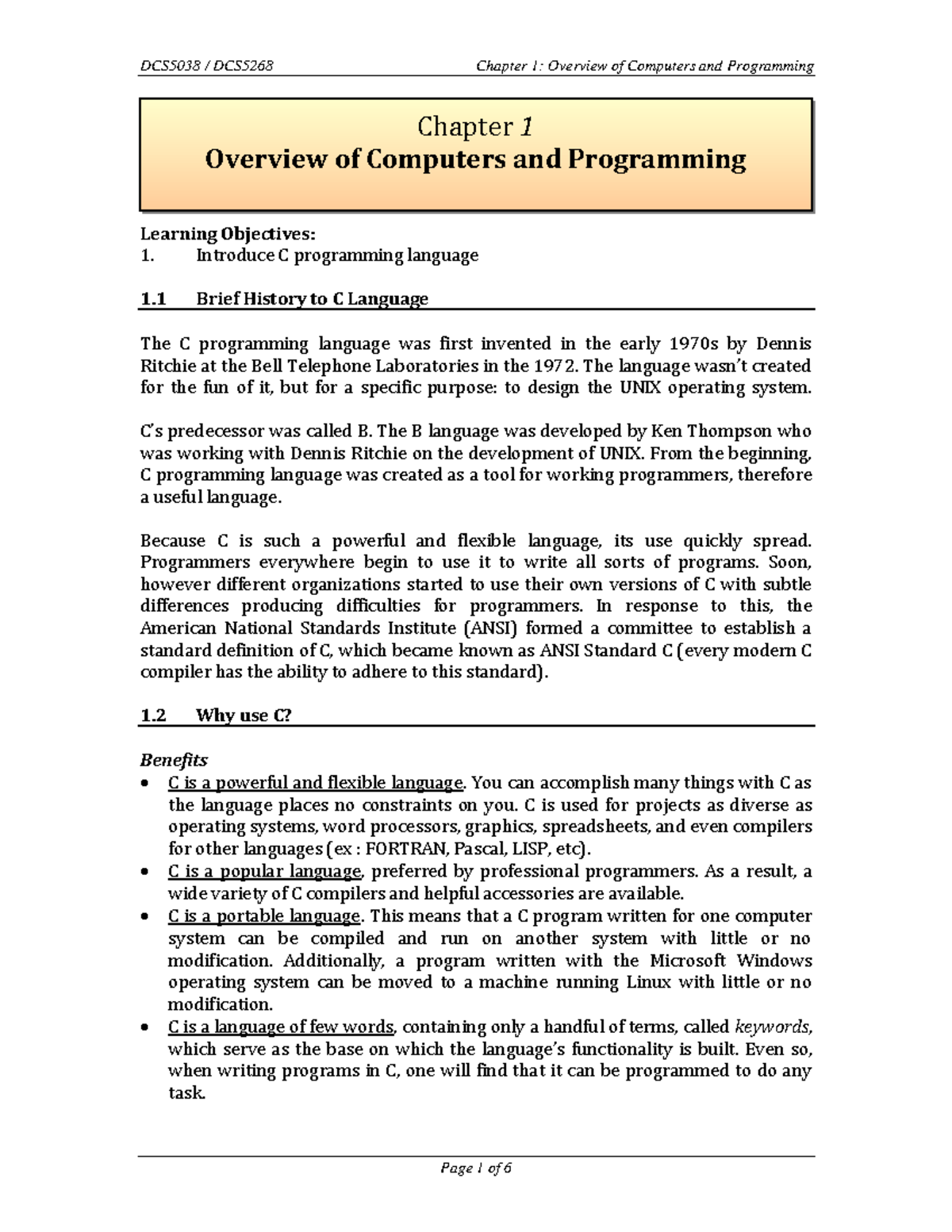 15114 DCS5038 Chapter 1 - DCS5038 DCS5268 Chapter 1: Overview of ...