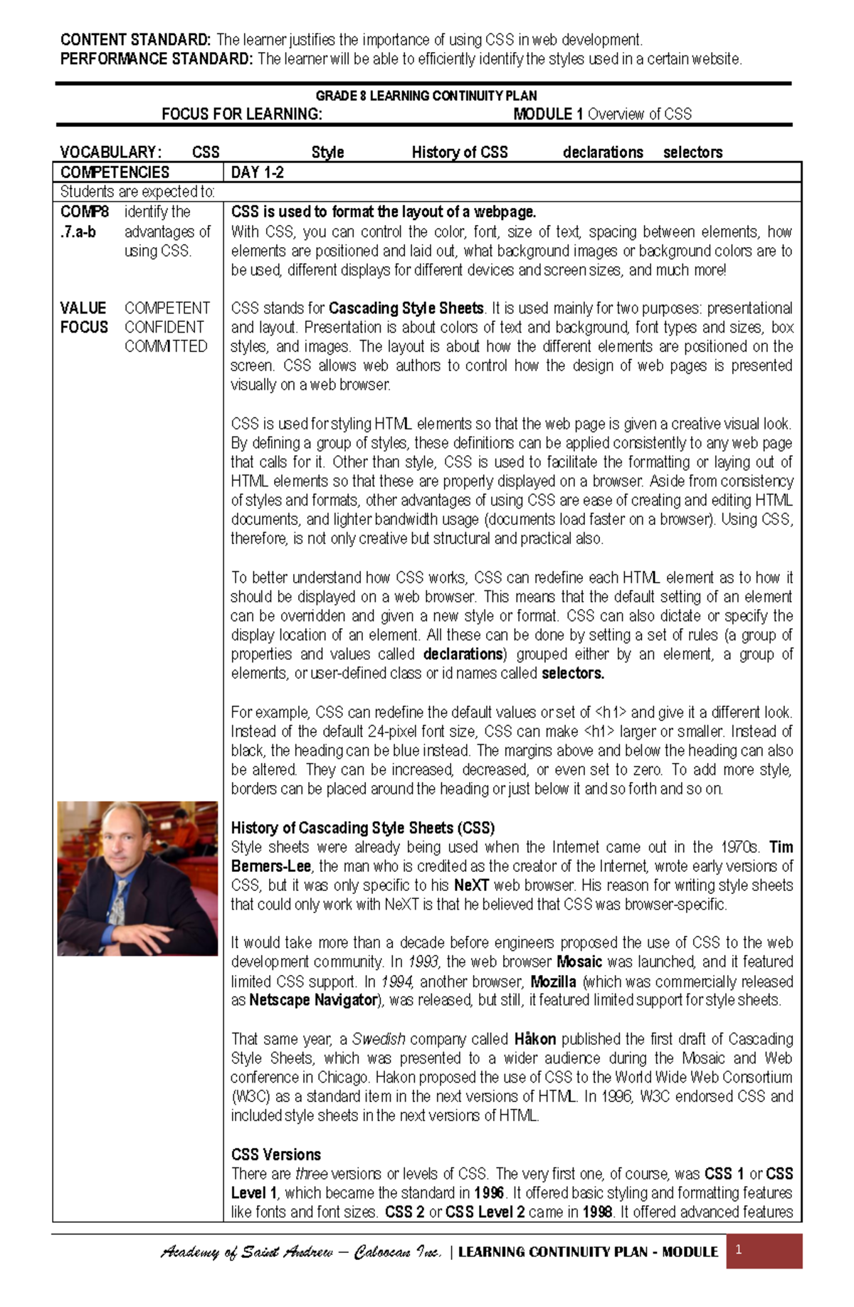 Computer 8 4TH Quarter - sjsjnsns - CONTENT STANDARD: The learner ...