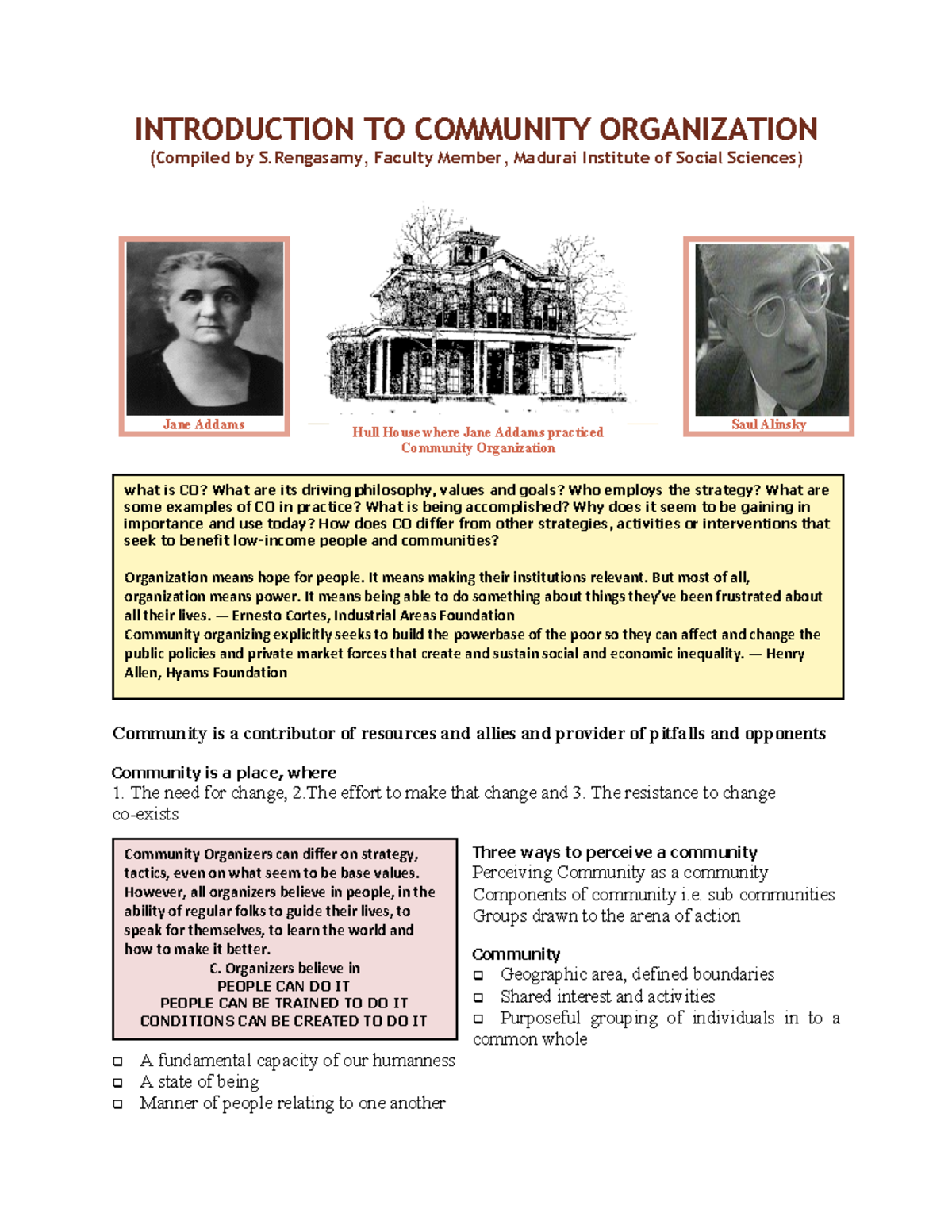 11787871 Introduction to Community Organization - Community Organizers ...