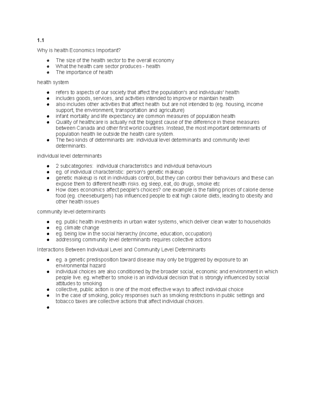 Chapter 1.1 study notes - 1. Why is health Economics Important? The ...
