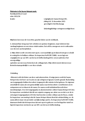 Pleitnota moot court notarieel recht - Vugs/Van Leeuwen Inleiding ...