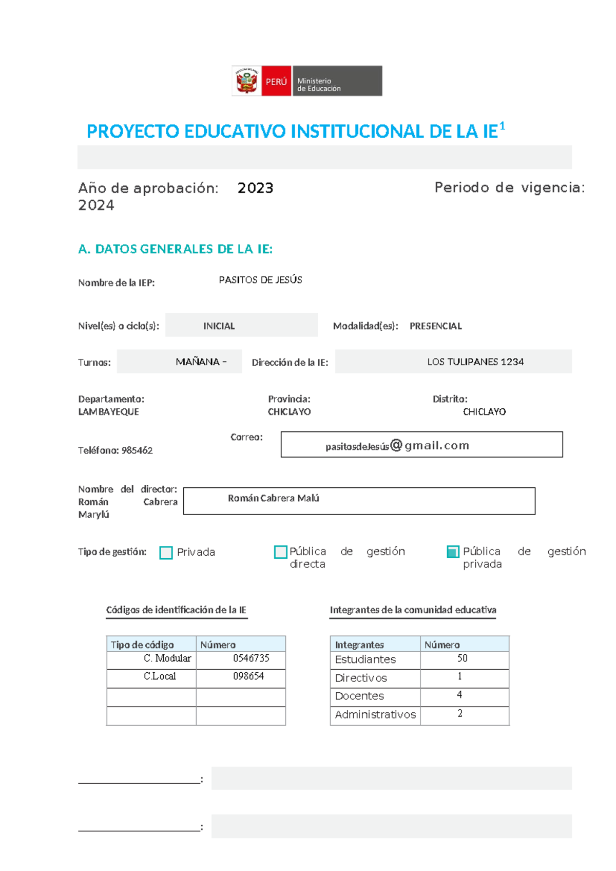 Plantilla PEI-editable word Gestion Innovadora - MAÑANA – TARDE ...