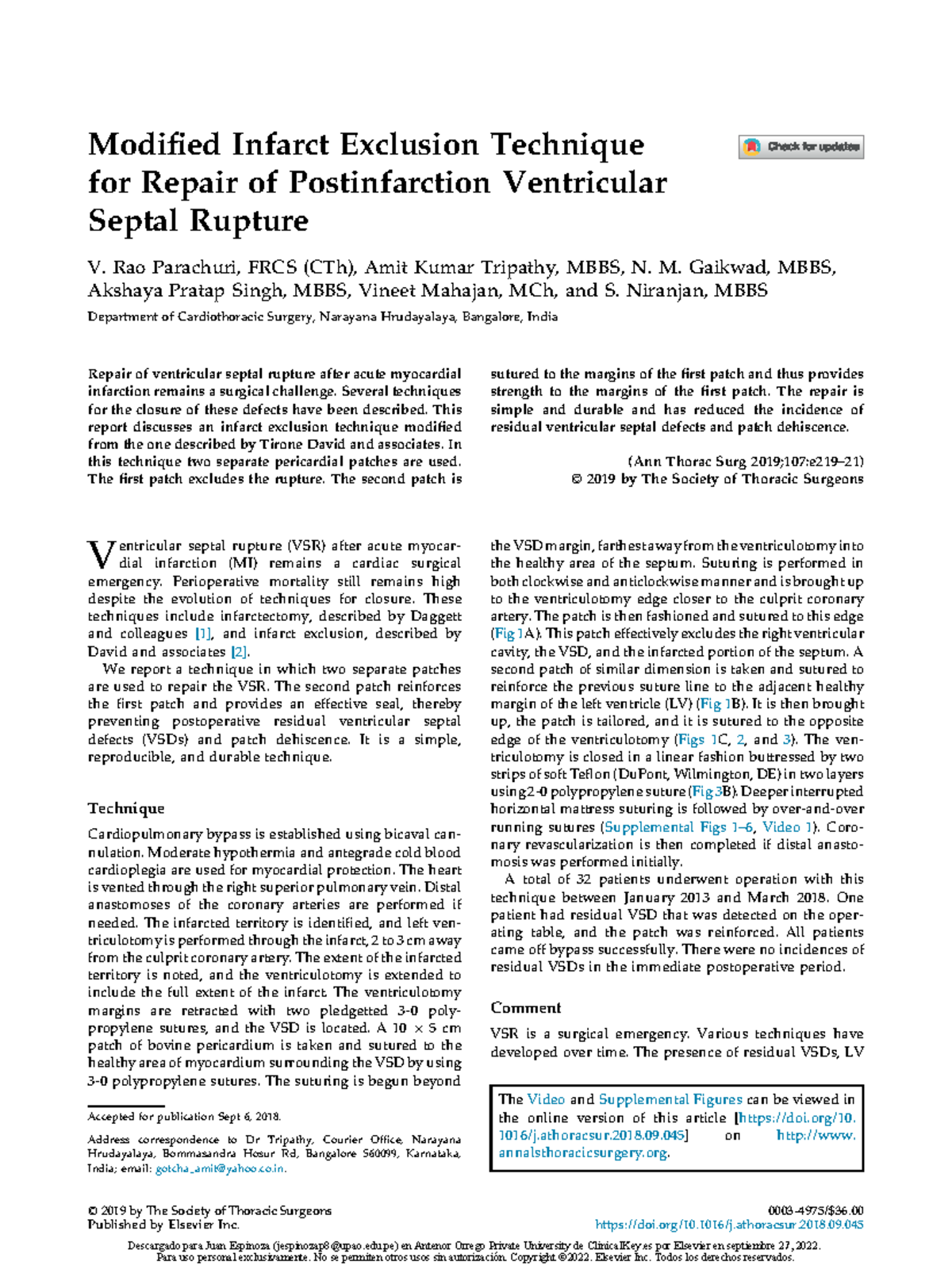 1-s2 - Op doc cx1 - Modified Infarct Exclusion Technique for Repair of ...