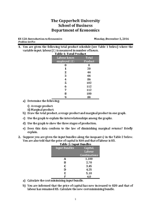 140 tutorial sheet 3 -23 - The Copperbelt University School of Business ...