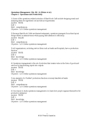 Chapter 3 - 44444 - Operations Management, Cdn. Ed., 2e (Heizer et al ...