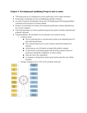 Chapter 1 Notes - Chapter 1: Relationship Selling Opportunities in the ...