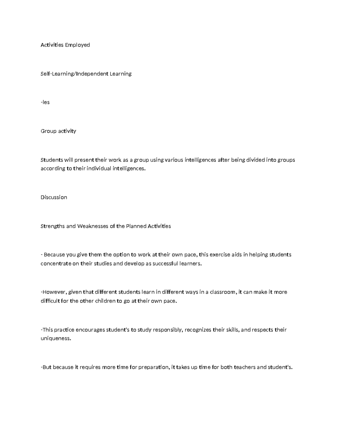 Internship Learning Task 1 - Activities Employed Self-Learning ...