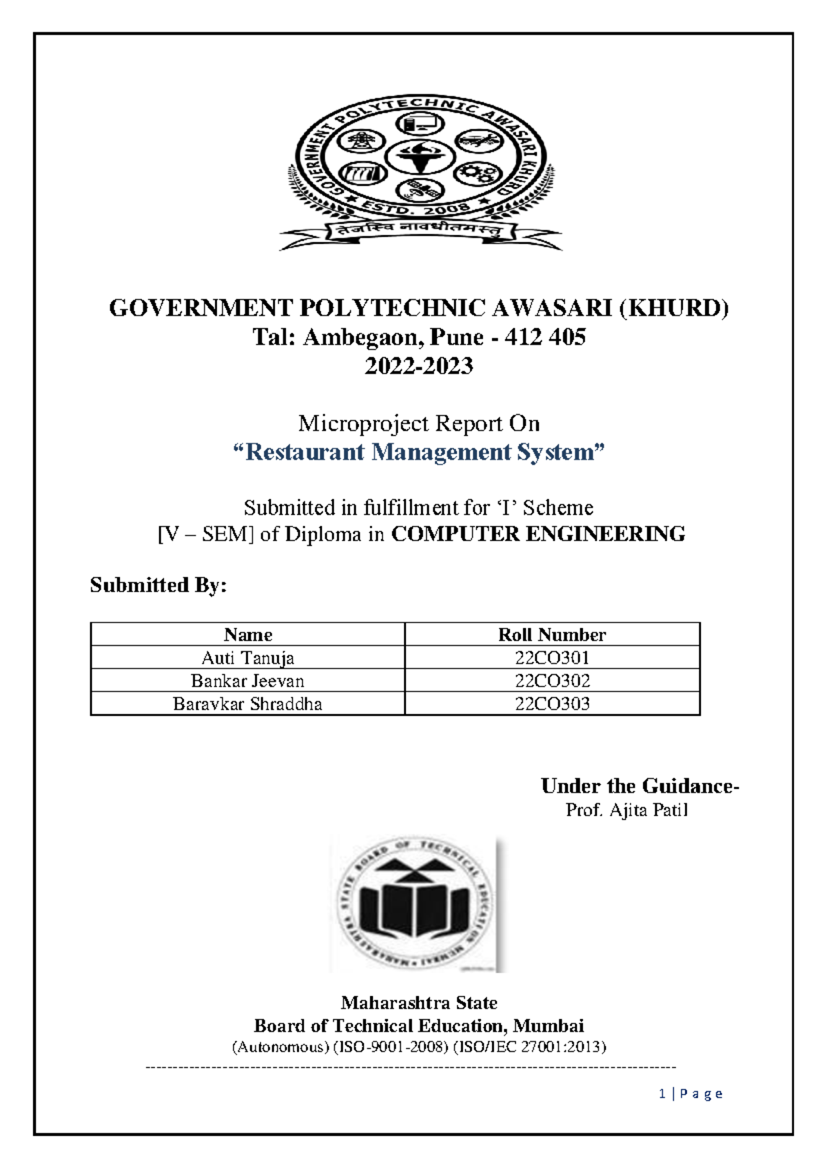 AJP Part A -3 - Nothing - GOVERNMENT POLYTECHNIC AWASARI (KHURD) Tal ...