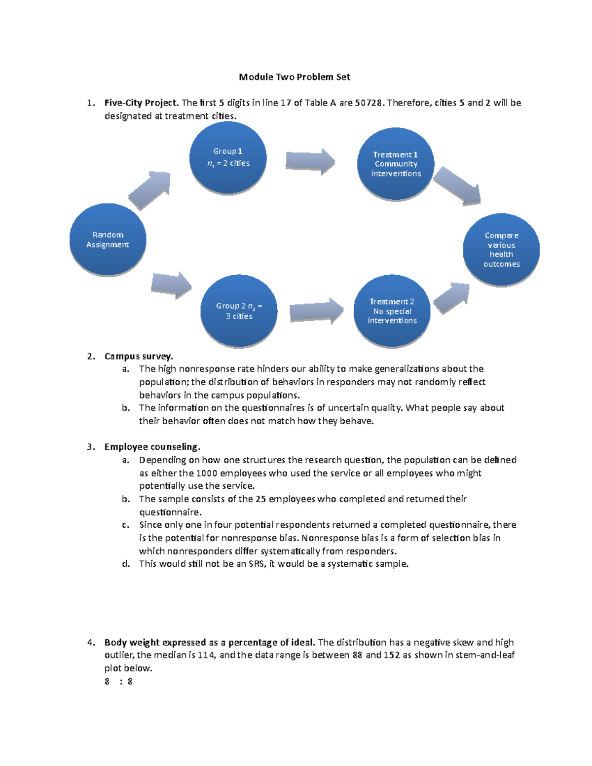 Module 2 Problem Set - Module Two Problem Set 1. Five-City Project. The ...