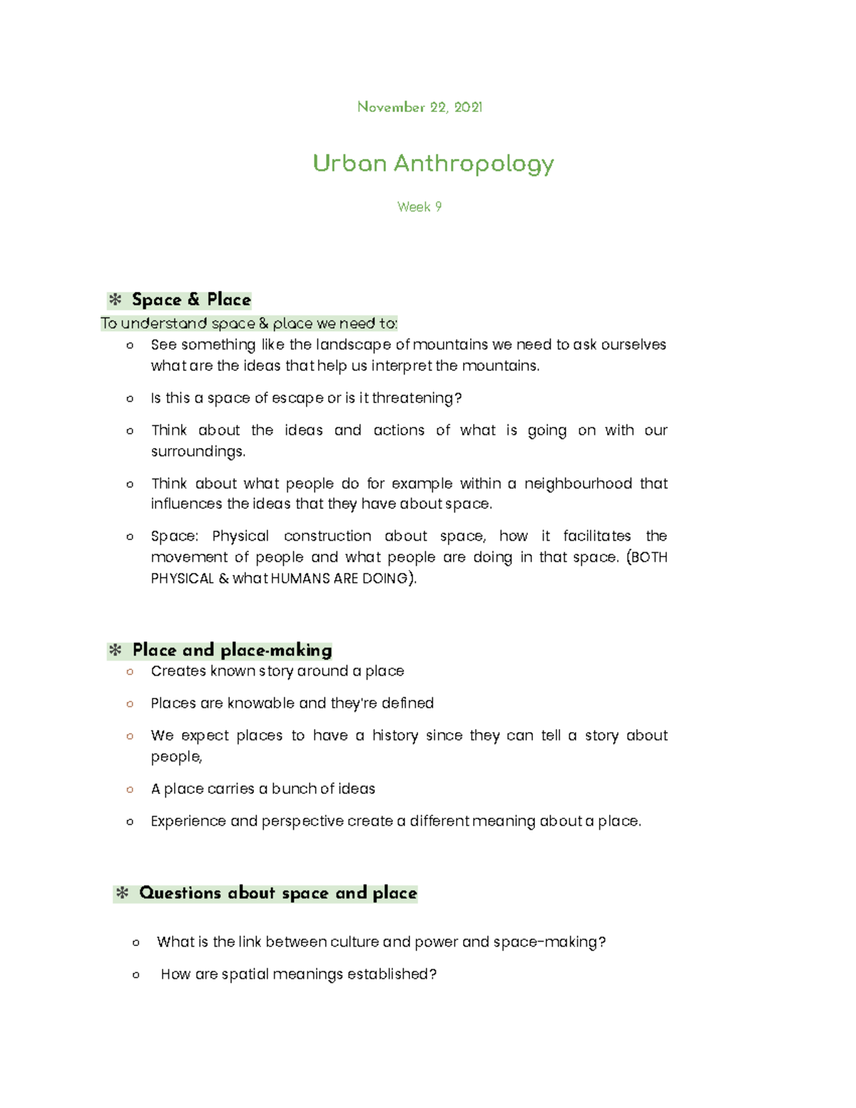 Urban Anthropology with ANTH1001 - Anth 1001 - Carleton - Studocu