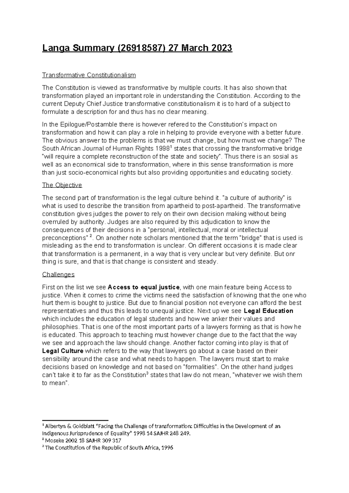 Langa Summary 27 Mrt 2023 - Langa Summary (26918587) 27 March 2023 ...