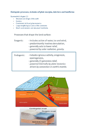 Slopes - Lecture notes 3 - Lecture 4: Slopes and mass movement ...