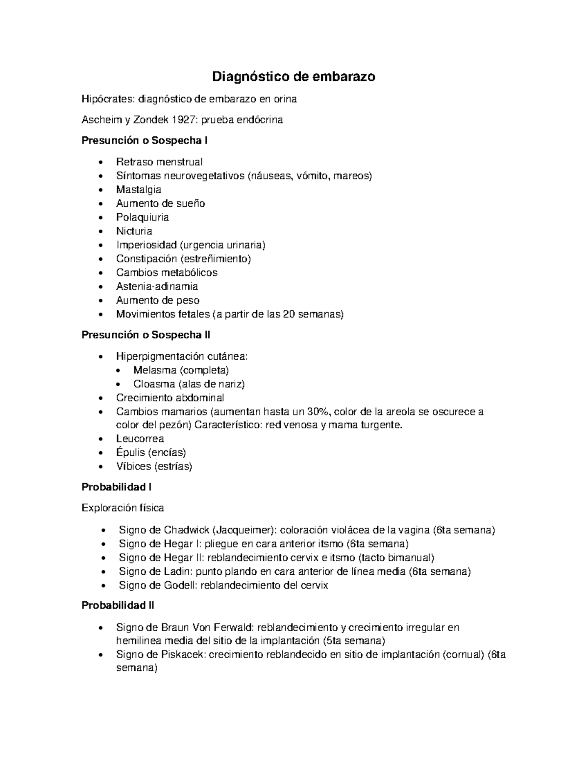 Diagnóstico de embarazo - Leucorrea Épulis (encías) Víbices (estrías ...