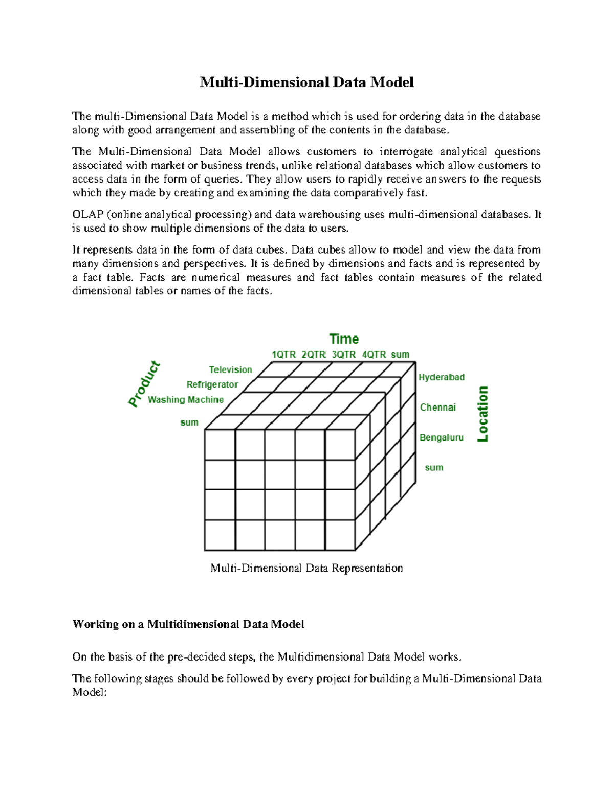 2.1 Multi-Dimensional Data Model - Multi-Dimensional Data Model The multi-Dimensional Data Model ...
