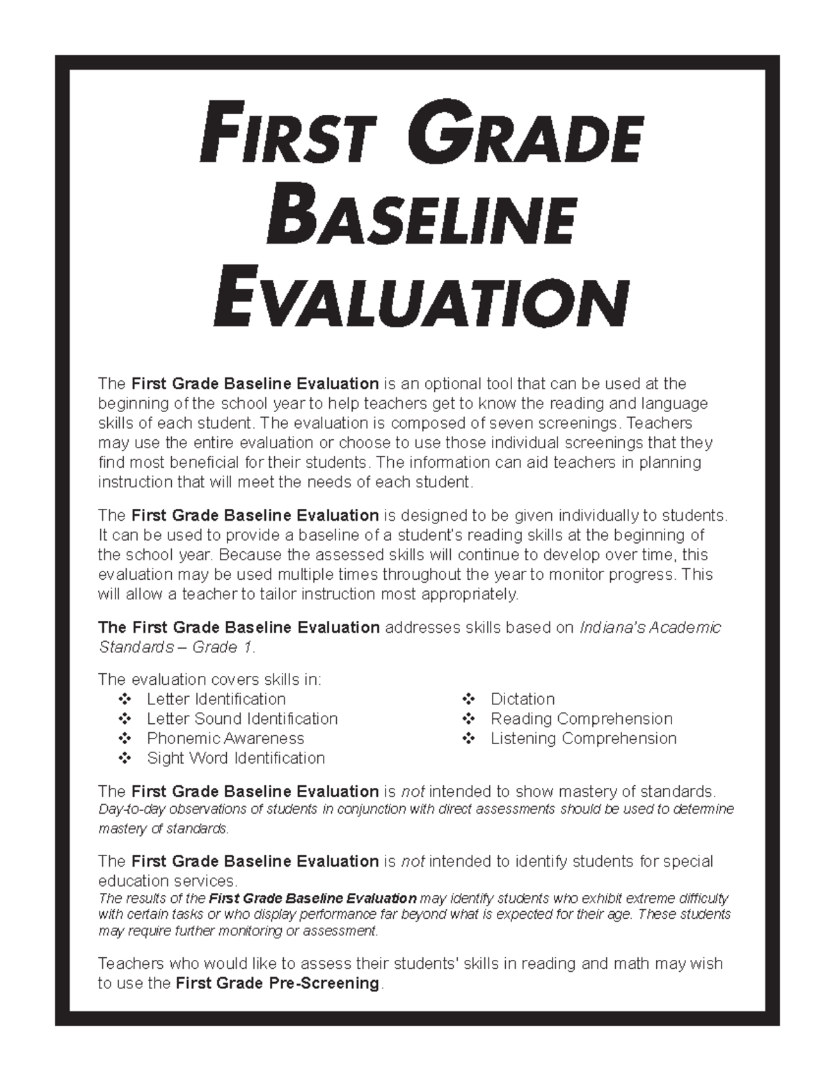 ED539436 - This is an assessment tool for beginner reading - The First ...