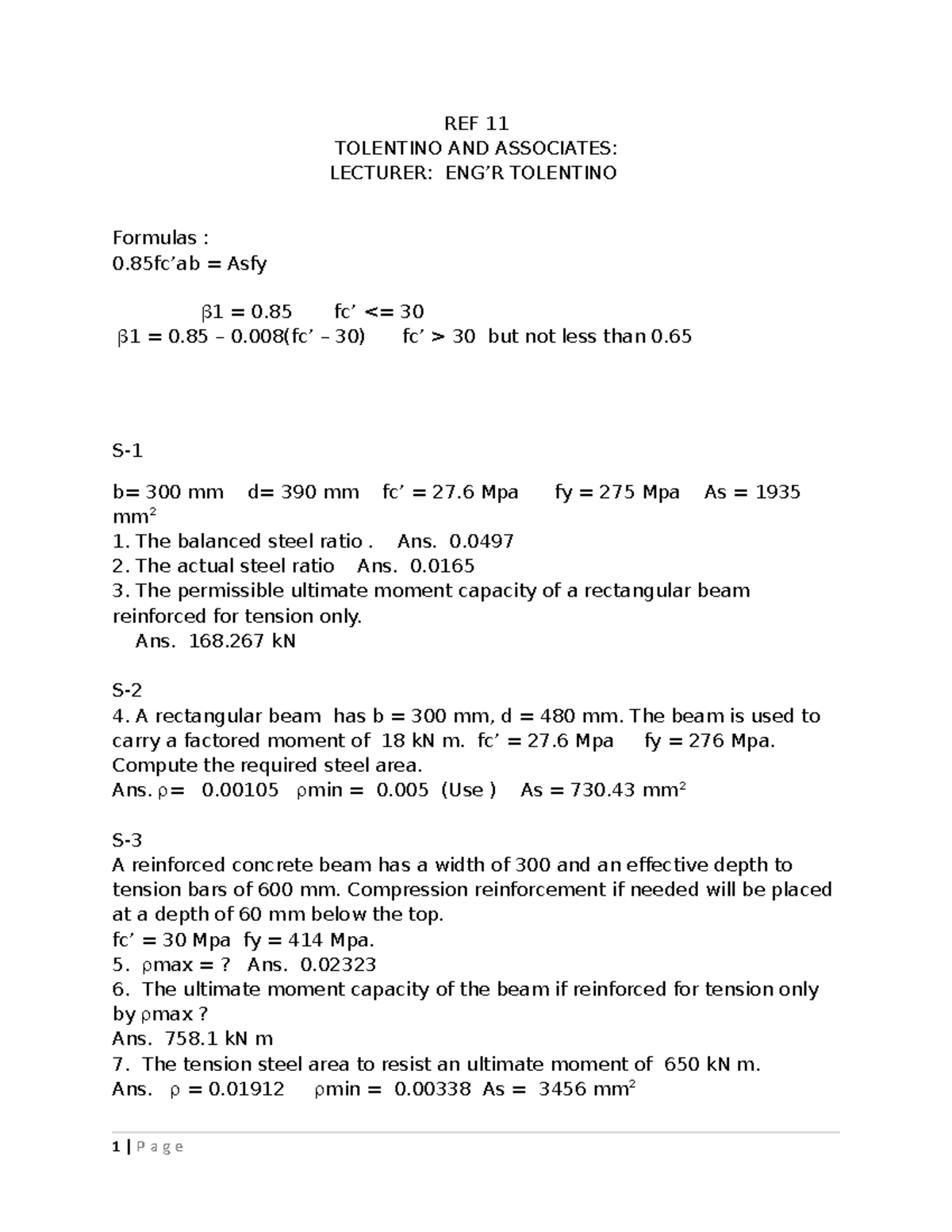 REF 11 - GENERAL LECTURE NOTES FOR C.E STUDENTS WITH SAMPLE PROBLEMS ...