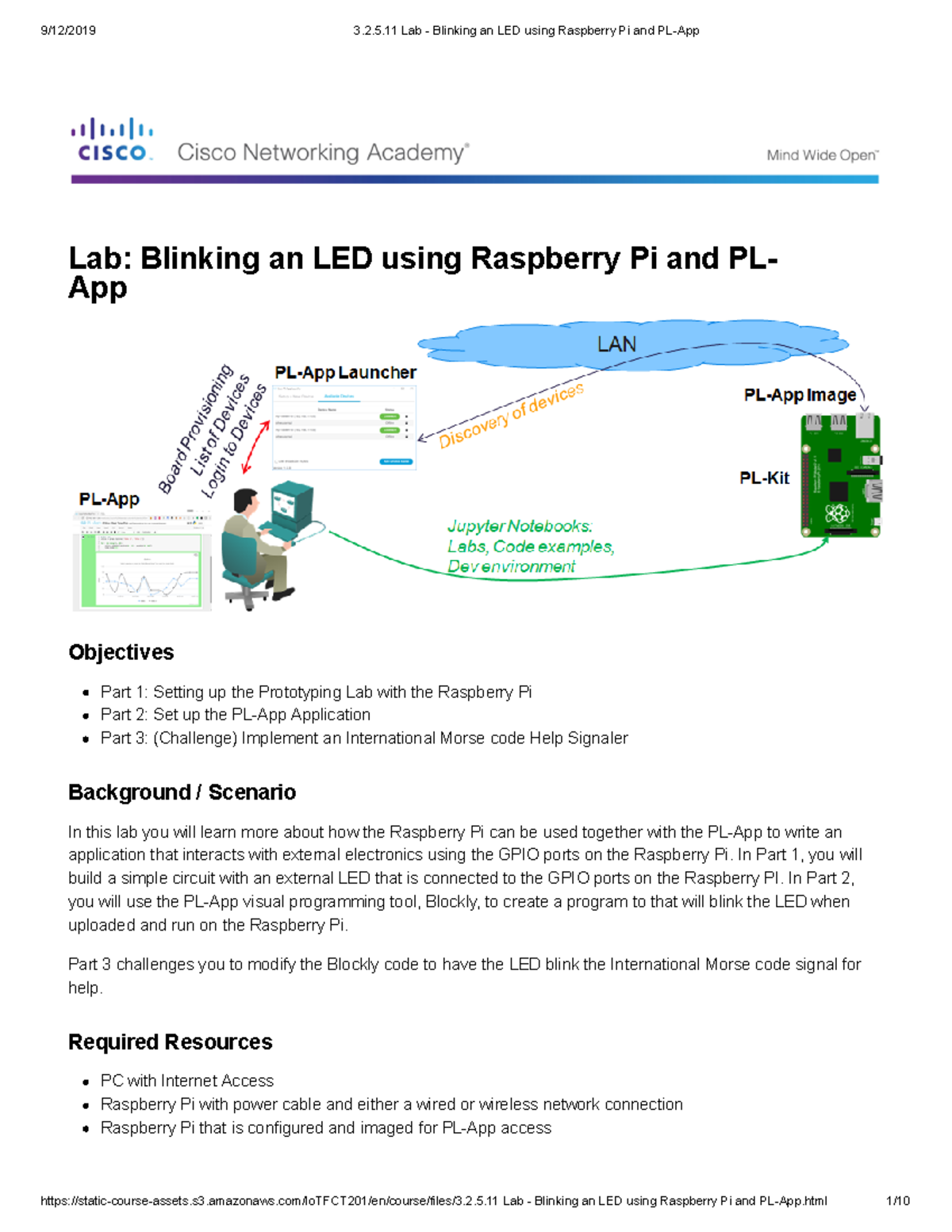 32511 Lab Blinking An Led Using Raspberry Pi And Pl App Lab Blinking An Led Using 