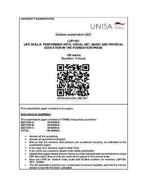 CDE3701 Final EXAM - OCT NOV - (TURN OVER) UNIVERSITY EXAMINATIONS ...
