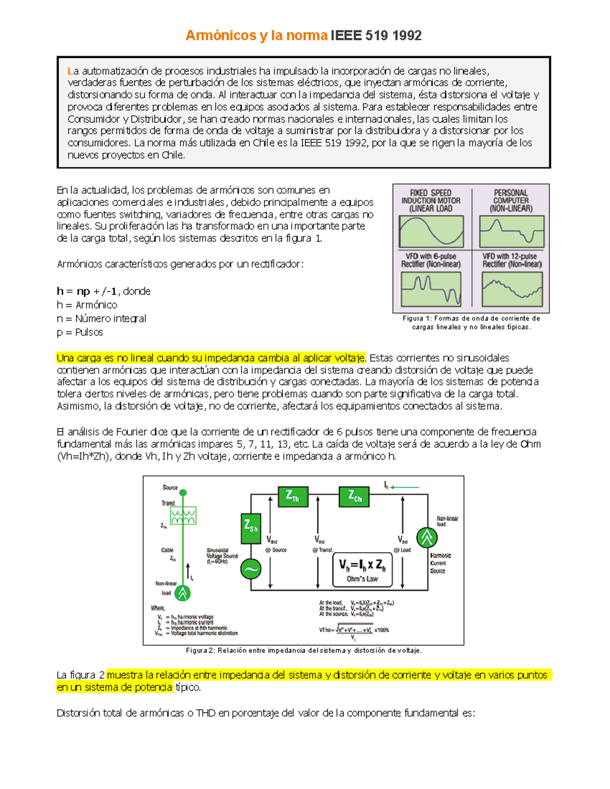 Resumen IEEE 519 - Normatividad - ArmÛnicos y la norma IEEE 519 1992 L ...