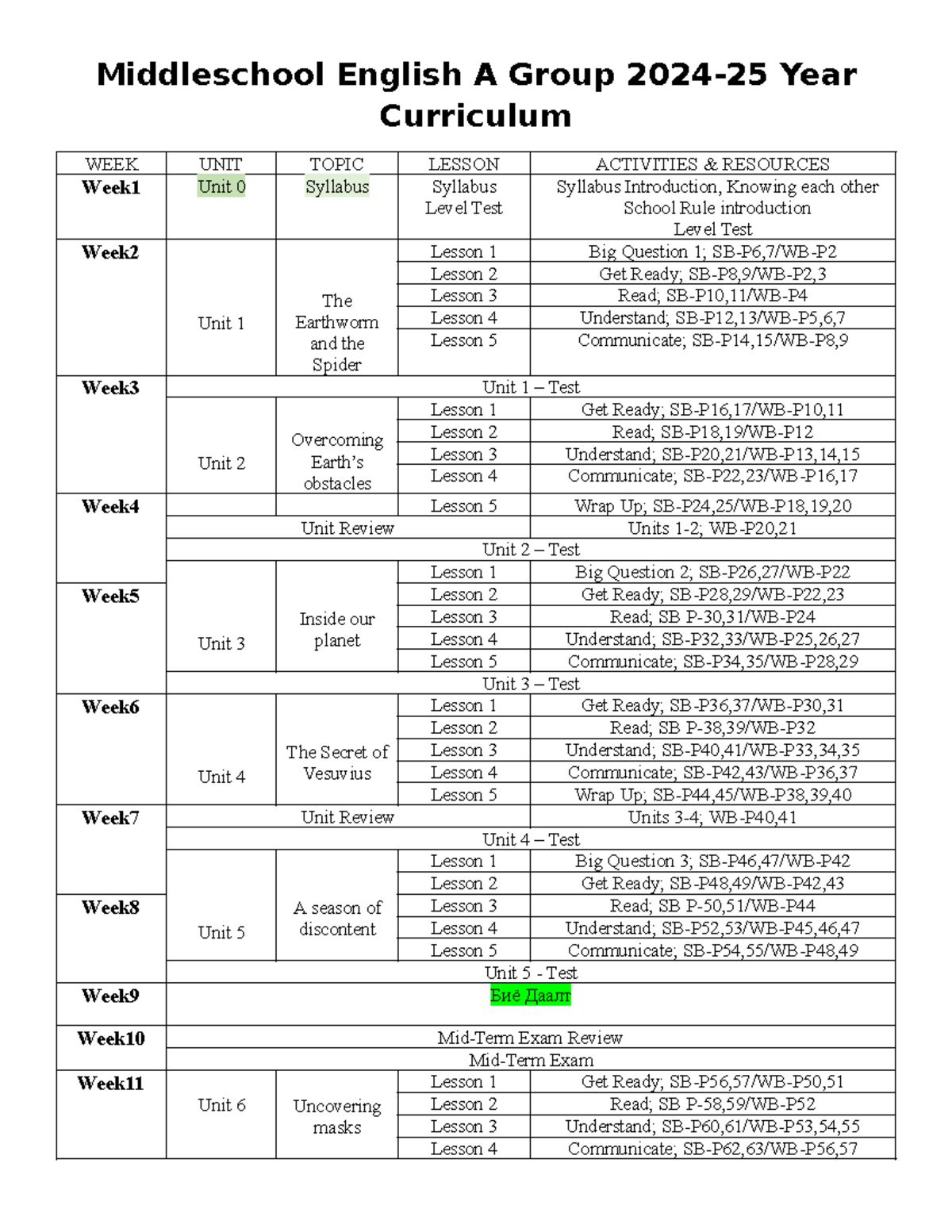 Oxford Discover 6 Curriculum year - Middleschool English A Group 2024 ...