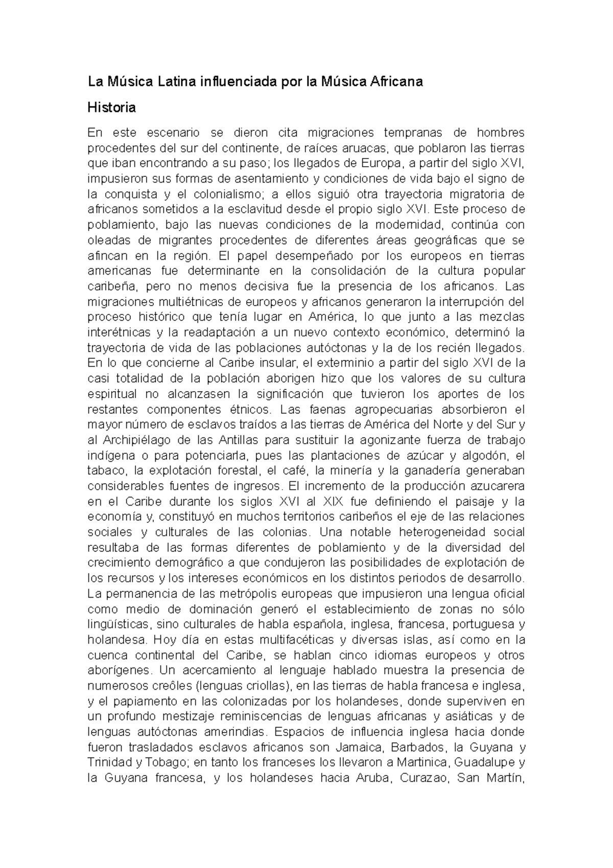 La Música Latina influenciada por la Música Africana - La Música Latina ...