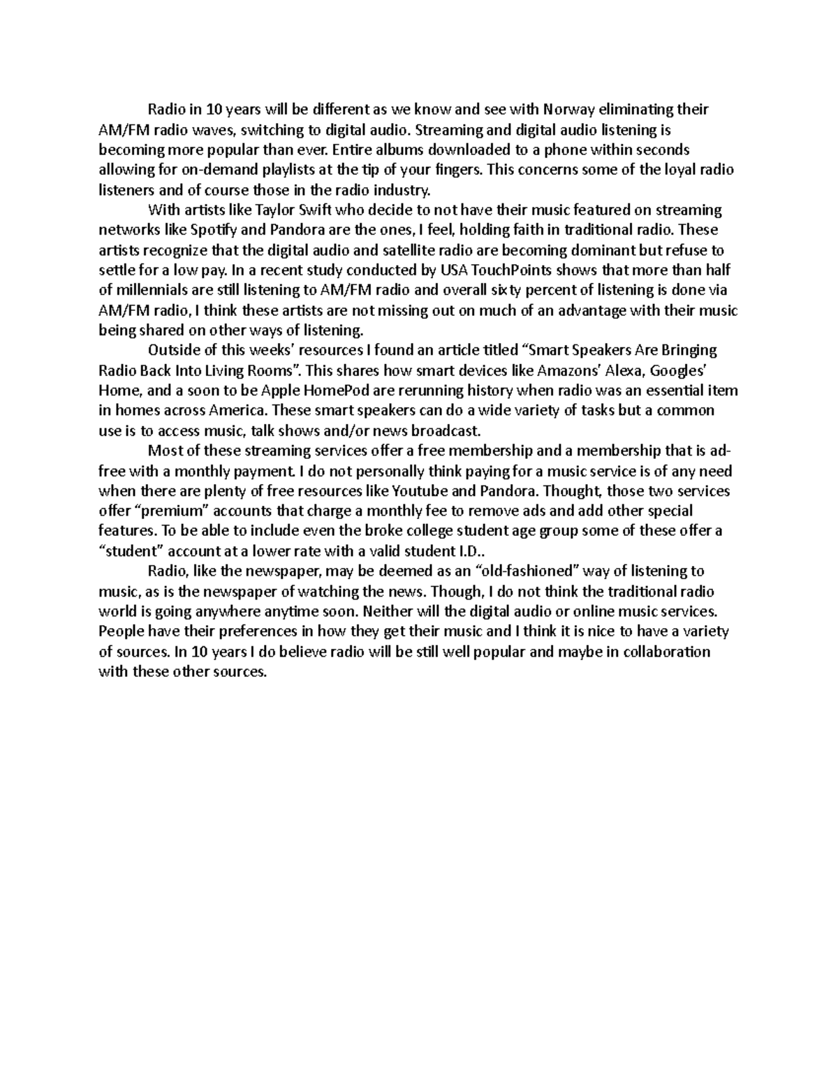 Session 4 Essay - Online course with Professor Betty Lin-Fisher - Radio ...