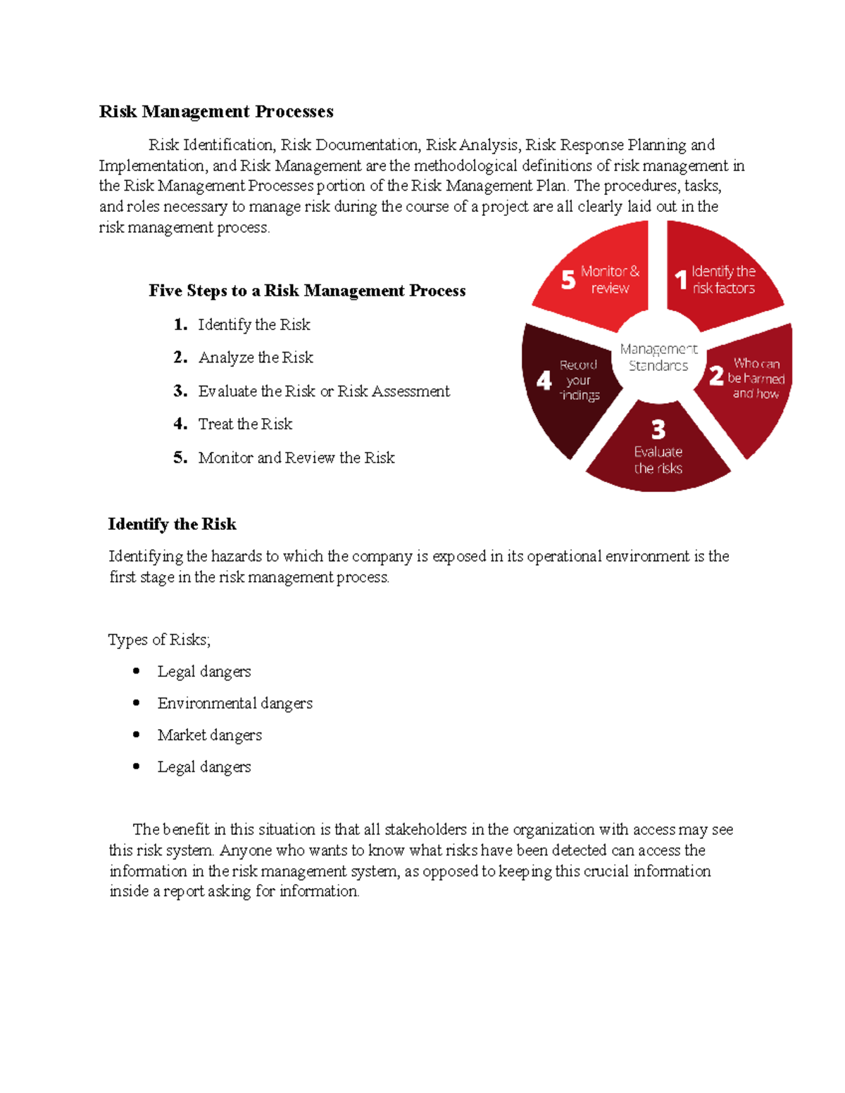 Risk Management Processes - The procedures, tasks, and roles necessary ...