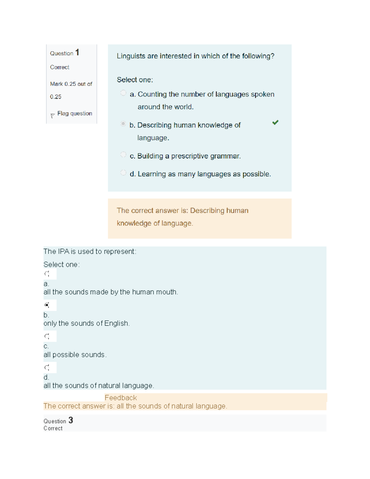 Introduction to Linguistic Science Quiz 1 Practice question. - The IPA ...