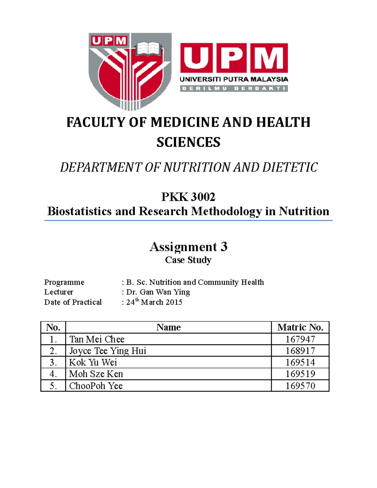 Assignment 3[complete] - FACULTY OF MEDICINE AND HEALTH SCIENCES ...
