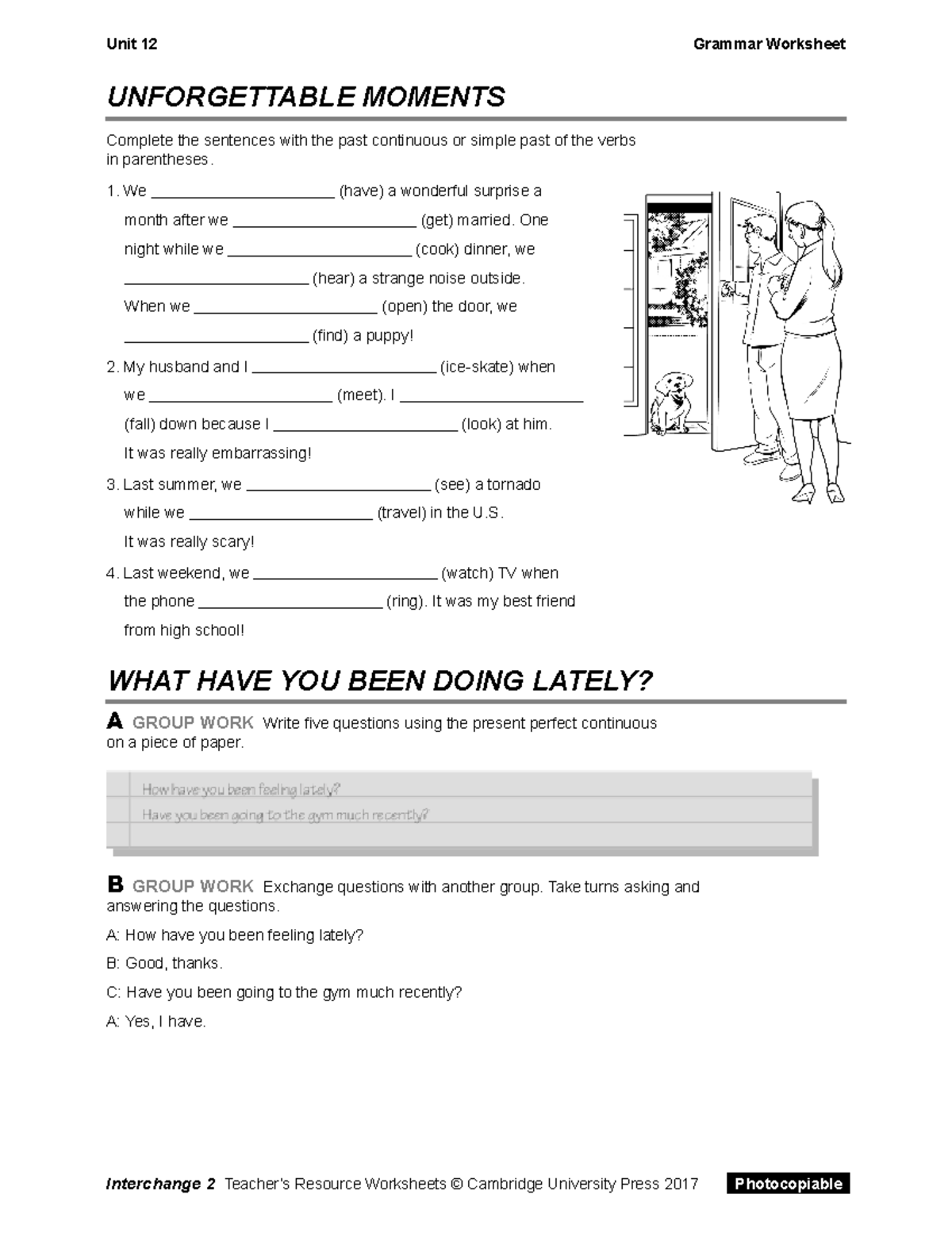 Interchange 5th Ed Level 2 Unit12 Grammar Worksheet - Unit 12 Grammar ...