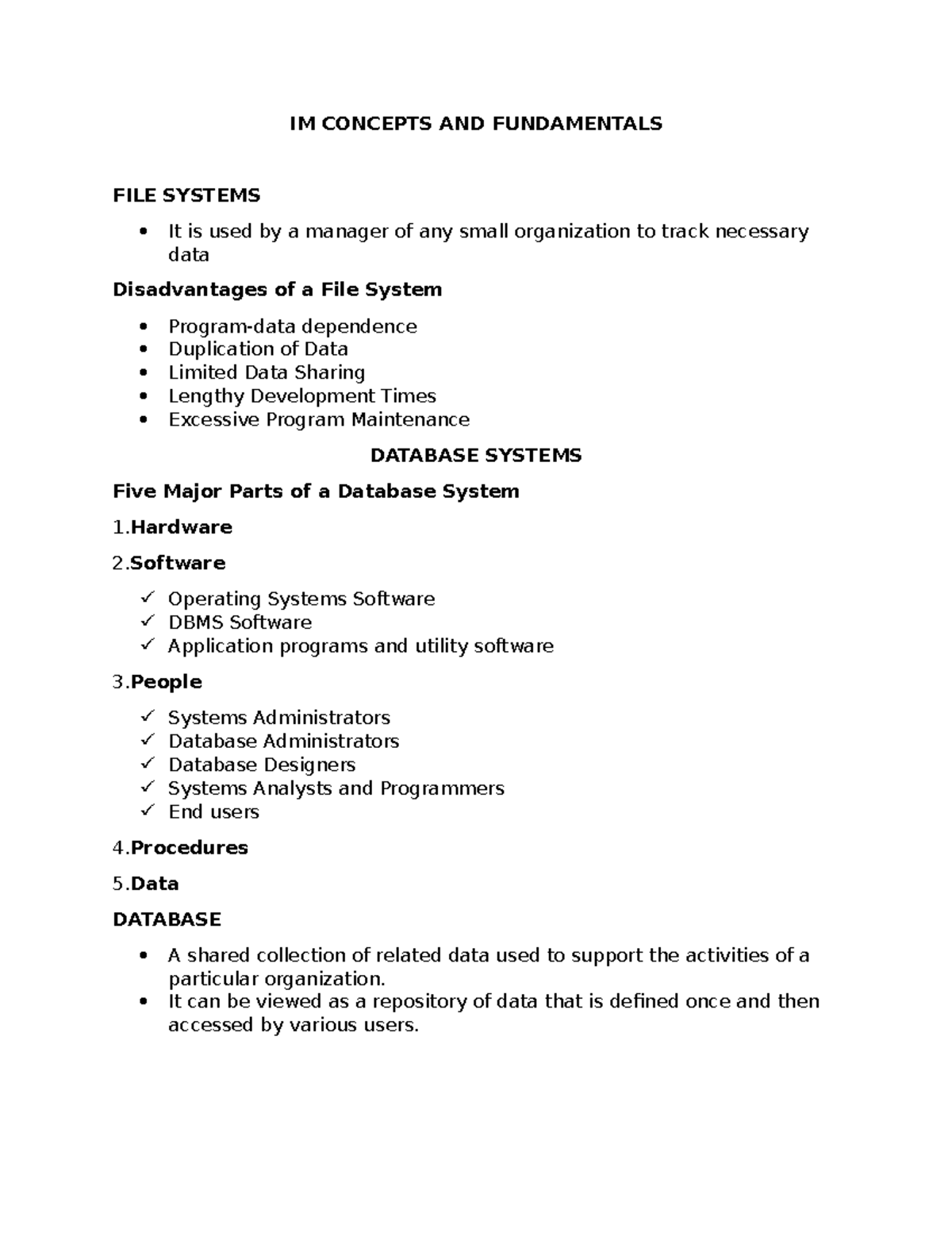 Information Management Concepts and fundamentals - IM CONCEPTS AND ...