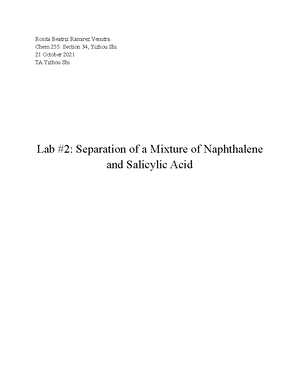Lab Report #4: Iodination of Salicylamide - Lab Iodination of ...