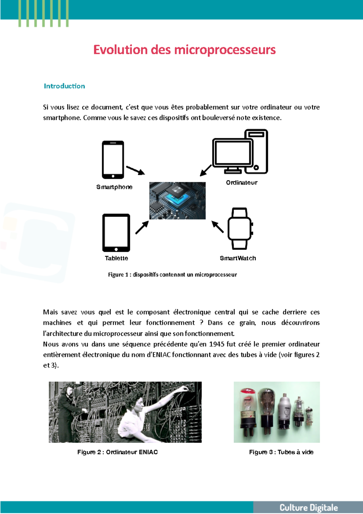 Support de cours - evolution du microprocesseur - Evolution des ...