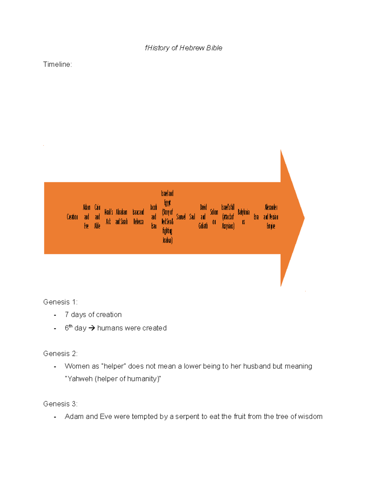 Religion Notes - for th ecause - fHistory of Hebrew Bible Timeline ...
