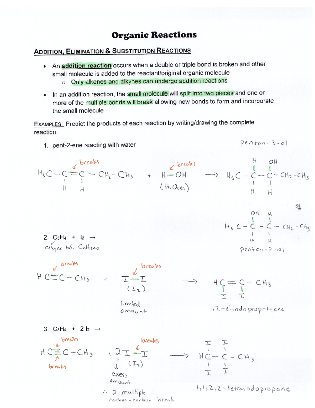 addition and subtraction reaction - CHEM 2100 - Studocu
