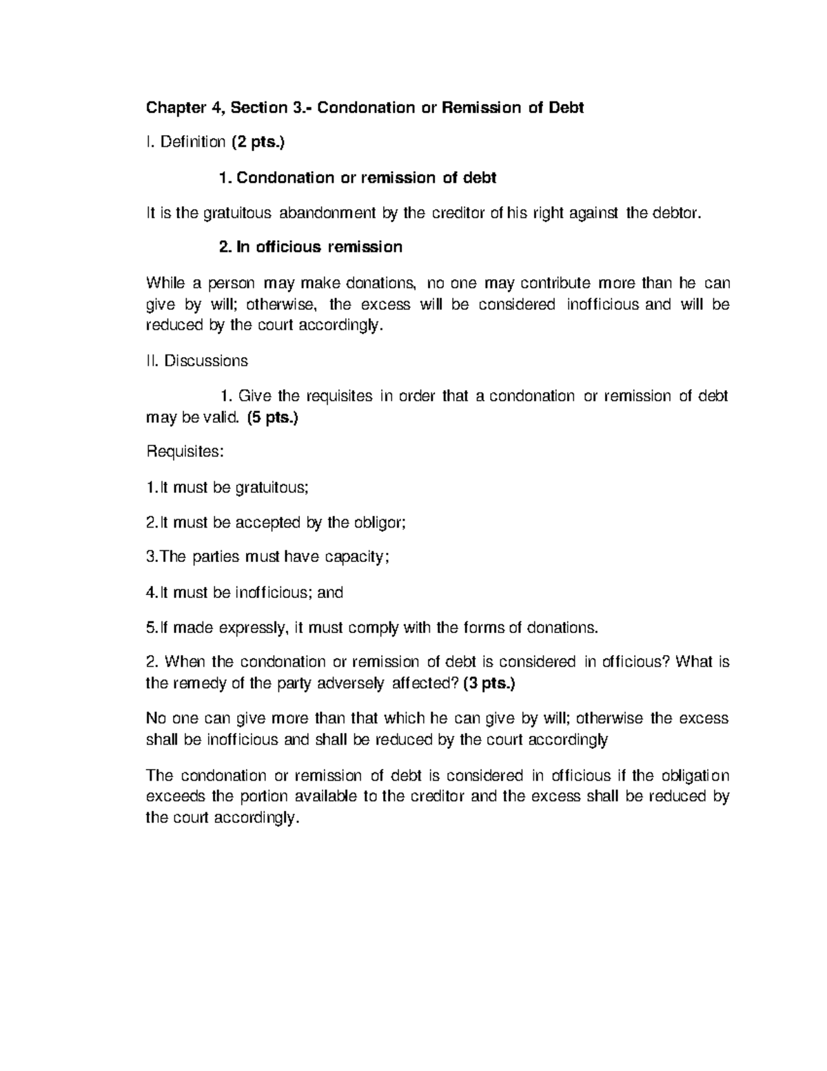 Chapter 4 section 3, oblicon - Chapter 4, Section 3.- Condonation or ...