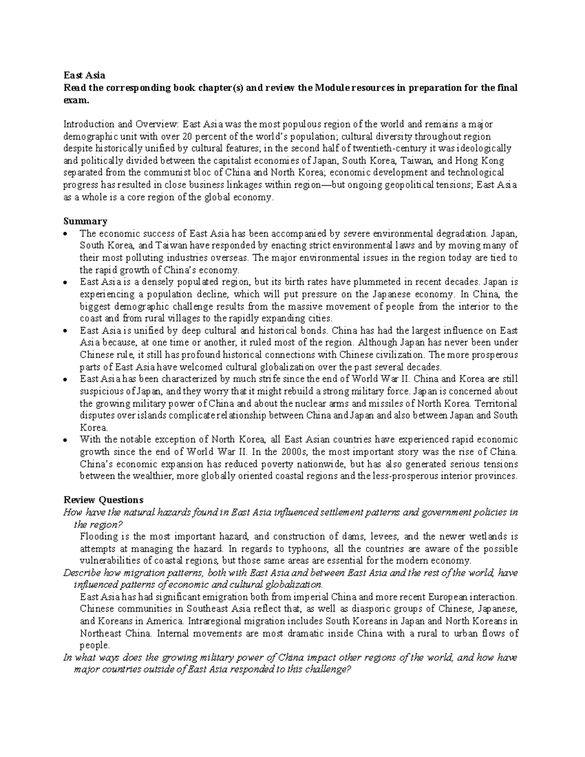 East+Asia+intro+and+wrap+up - East Asia Read the corresponding book ...